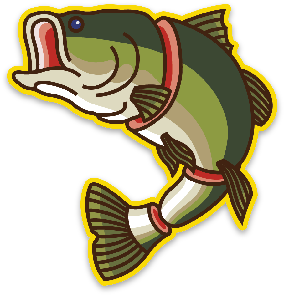Chopped Bass Sticker Clipart - Full Size Clipart (#1487903) - PinClipart