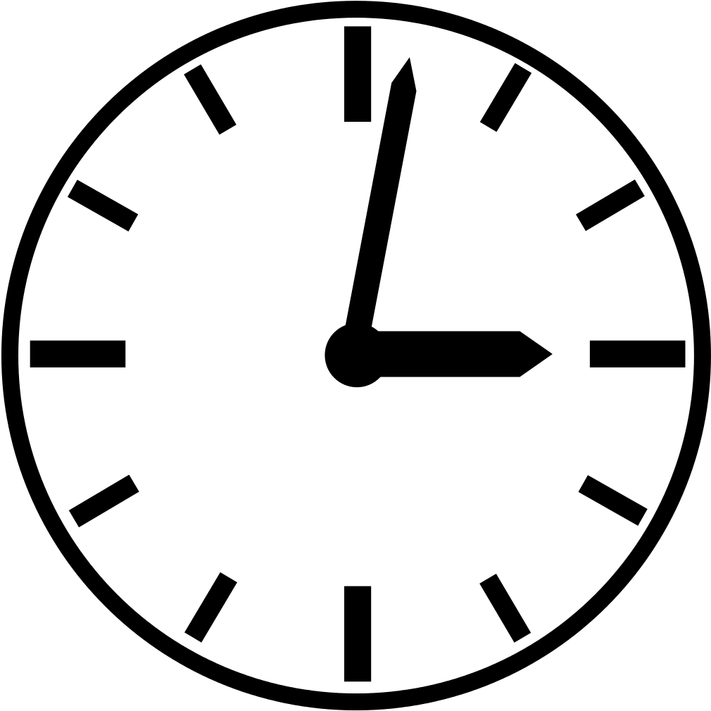 Clip Art Freeuse Stock Alarm Clipart 10 Am - It's Quarter To Six - Png ...
