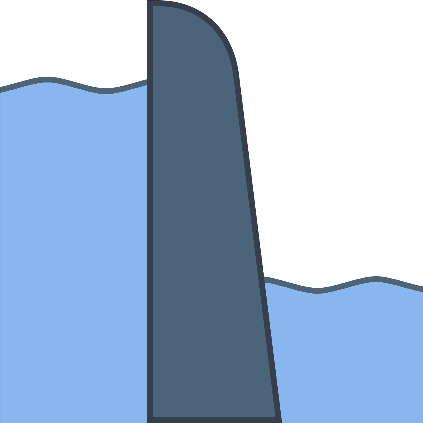 Download This Is An Image Of Two Sets Of Wavy Lines With A Dam - Icon ...