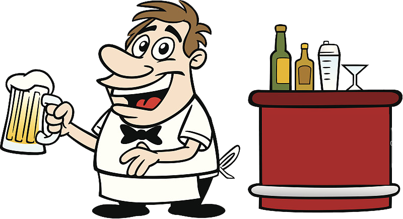 Download Bartender Cartoon Clip Art At The Counter - Bar Dibujo Animado ...