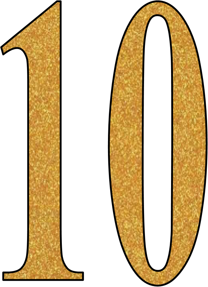 Glitter Gold - Number 10 Png Glitter Clipart - Full Size Clipart ...