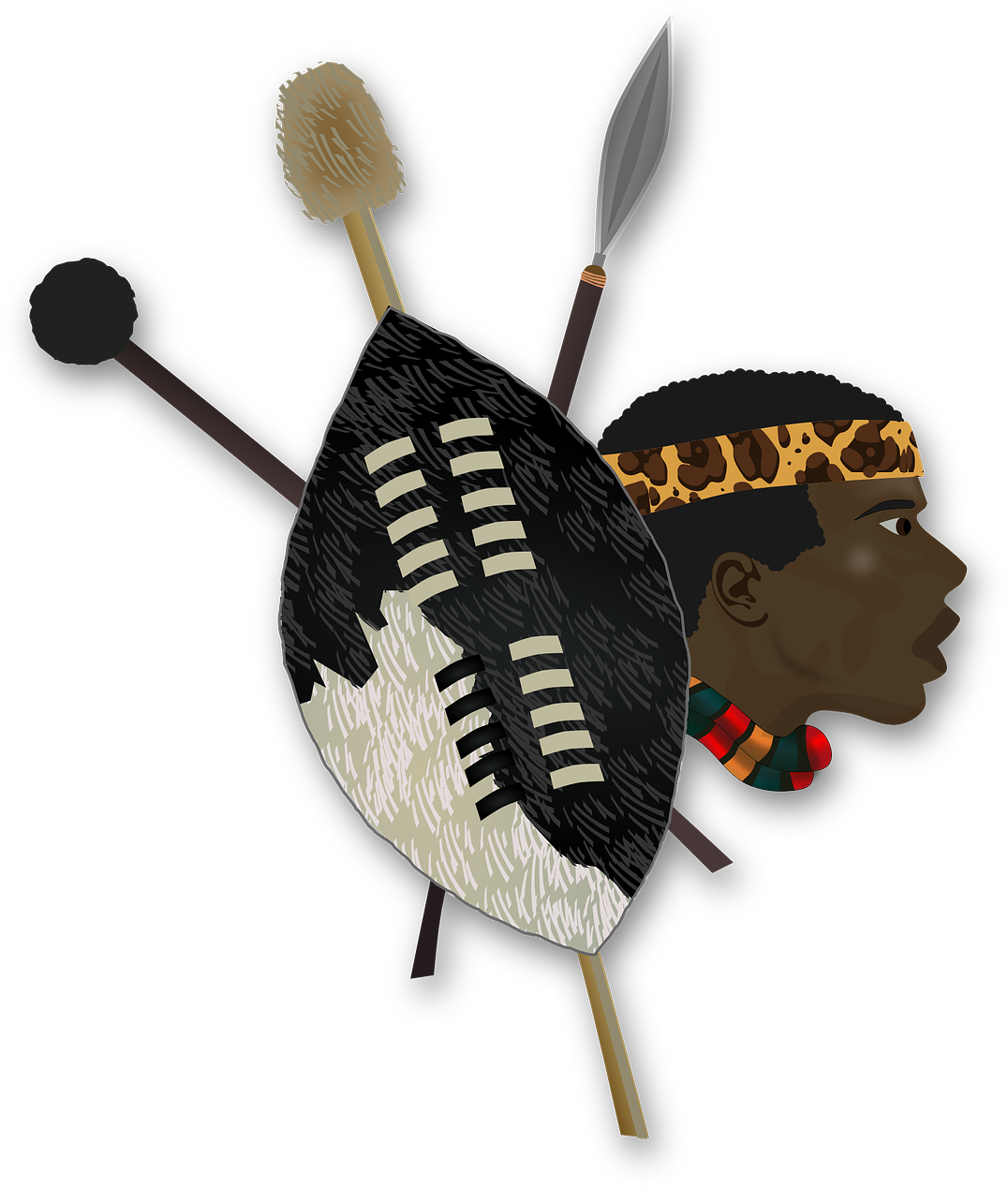 Folklore Shield Africa African Png Image - Zulu Warrior Shield And ...