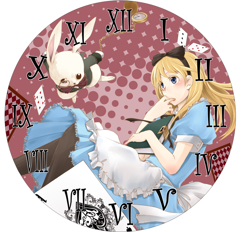 Alice Clock - Alice's Adventures In Wonderland Clipart - Full Size ...
