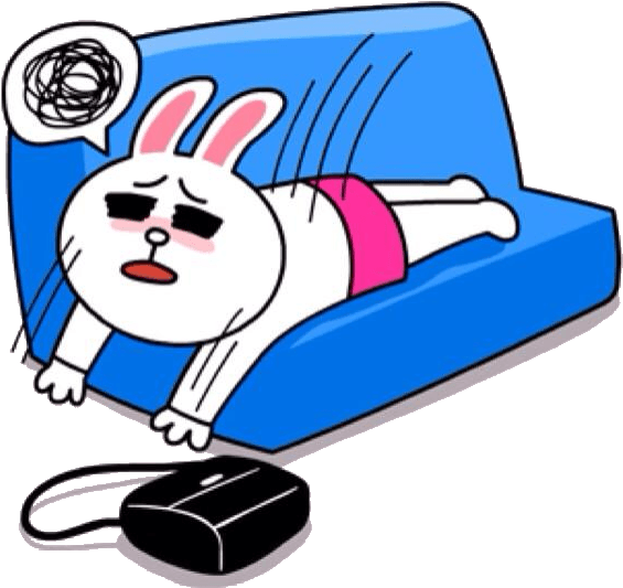 Cony Collapsing Onto The Sofa In Fatigue - Cony Work Clipart - Full ...