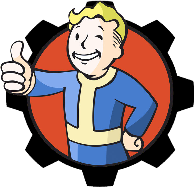 So I Added The Gear Around The Vault Boy - Vault Boy Sticker Clipart ...