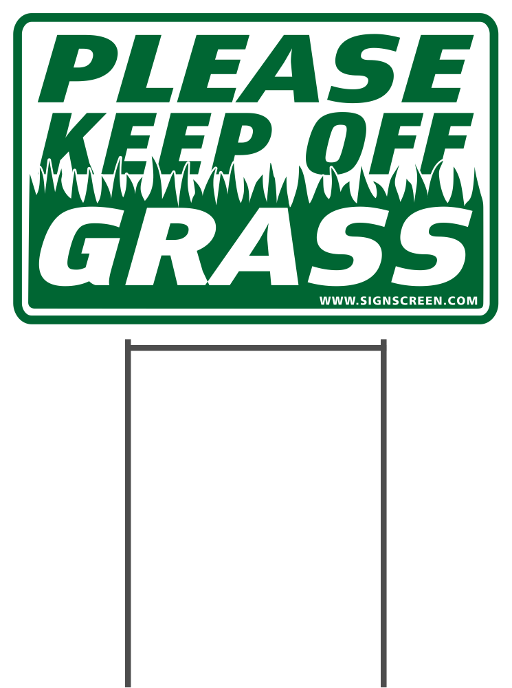 Please Keep Off Grass 8"x12" Plastic Coroplast Sign - Coroplast Clipart ...
