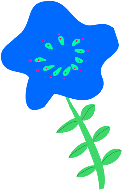 Blue Flower Drawing For Decoration - Drawing Clipart - Full Size ...