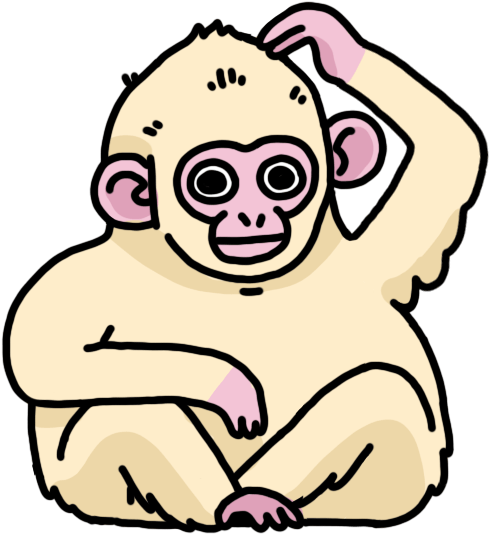 Download Reaction Huh Monkey-scratch Transparent Sticker Animated ...