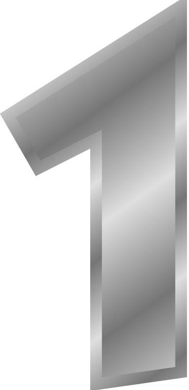 Effect Letters Alphabet Silver Clip Art - Silver Number 1 Png ...