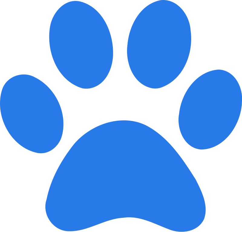 Blue Paw Print Clipart - Full Size Clipart (#1604556) - PinClipart