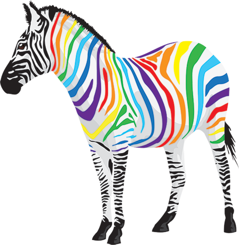 Your Emotions And Moods - Coloured Zebra Clipart - Full Size Clipart ...