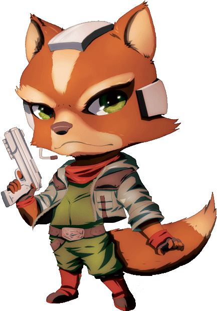 Star Fox Good Luck Ht,ff Gif - Fox Star Fox Chibi Clipart - Full Size ...