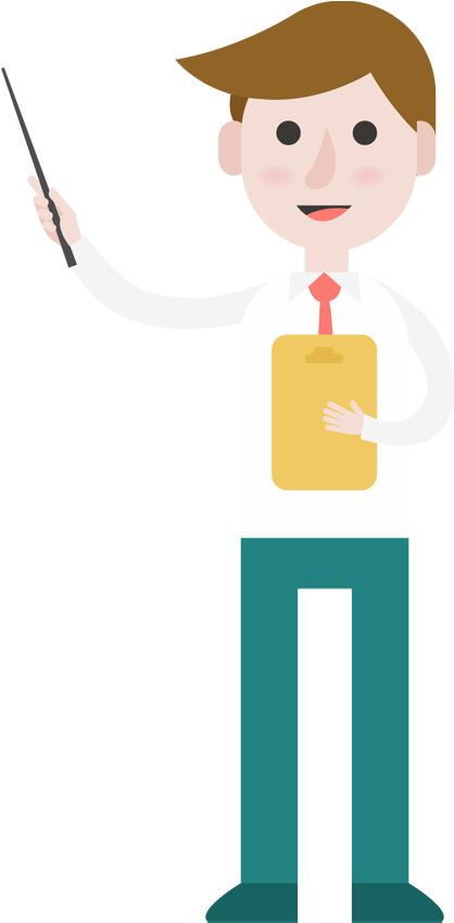 Cartoon Businessman Explaining And Pointing - Teaching Vector Png ...