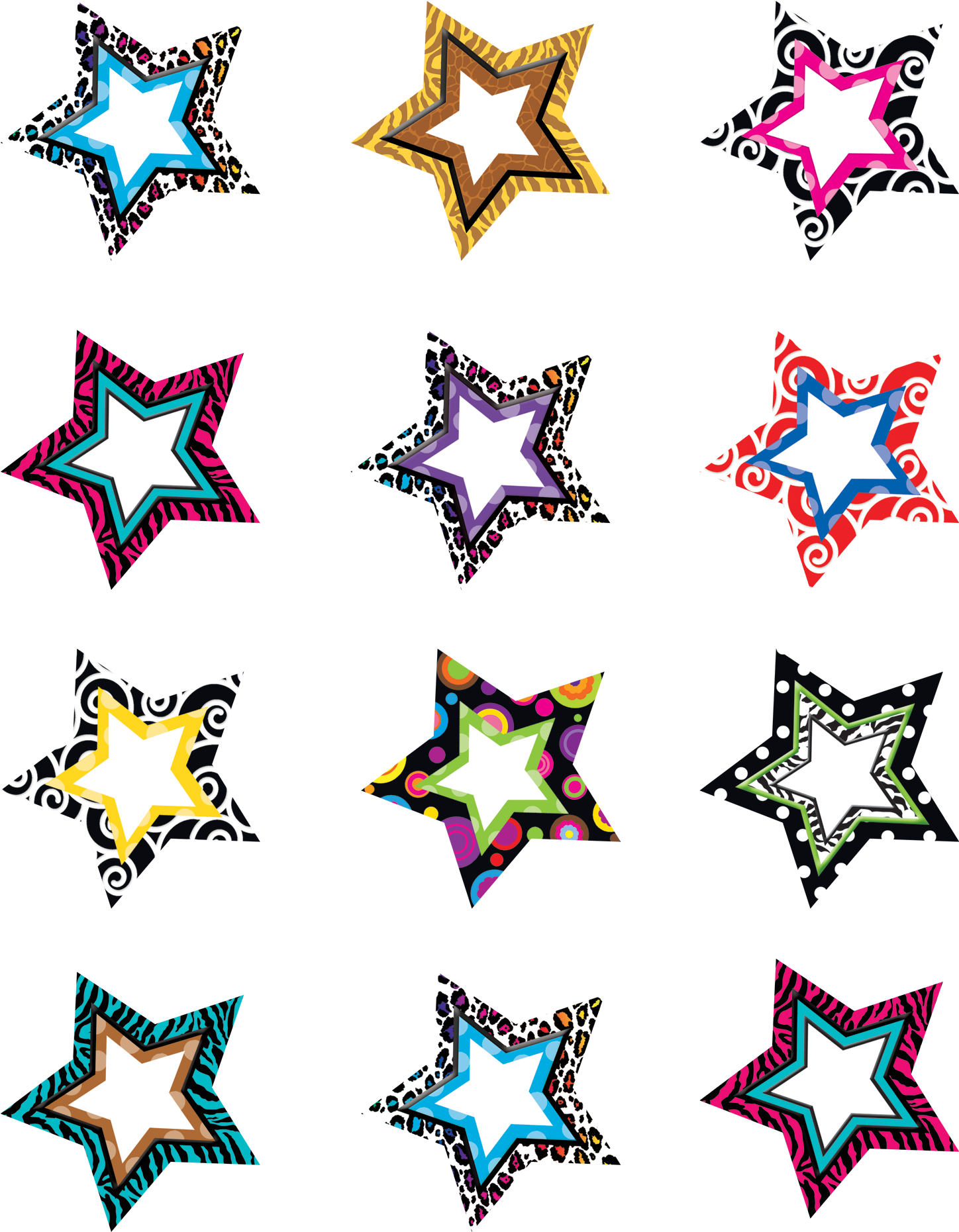 Teacher Created Resources 5216 Fancy Stars Mini Accents Clipart - Full ...