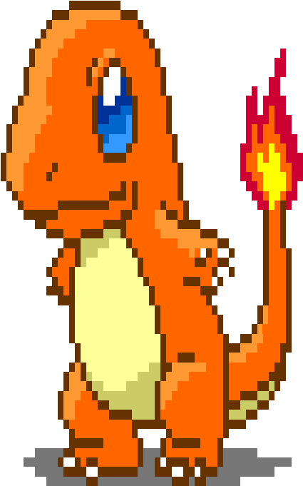 Charmander Walker Screaming Pokemon Evolution Cuter - Charmander Pixel ...