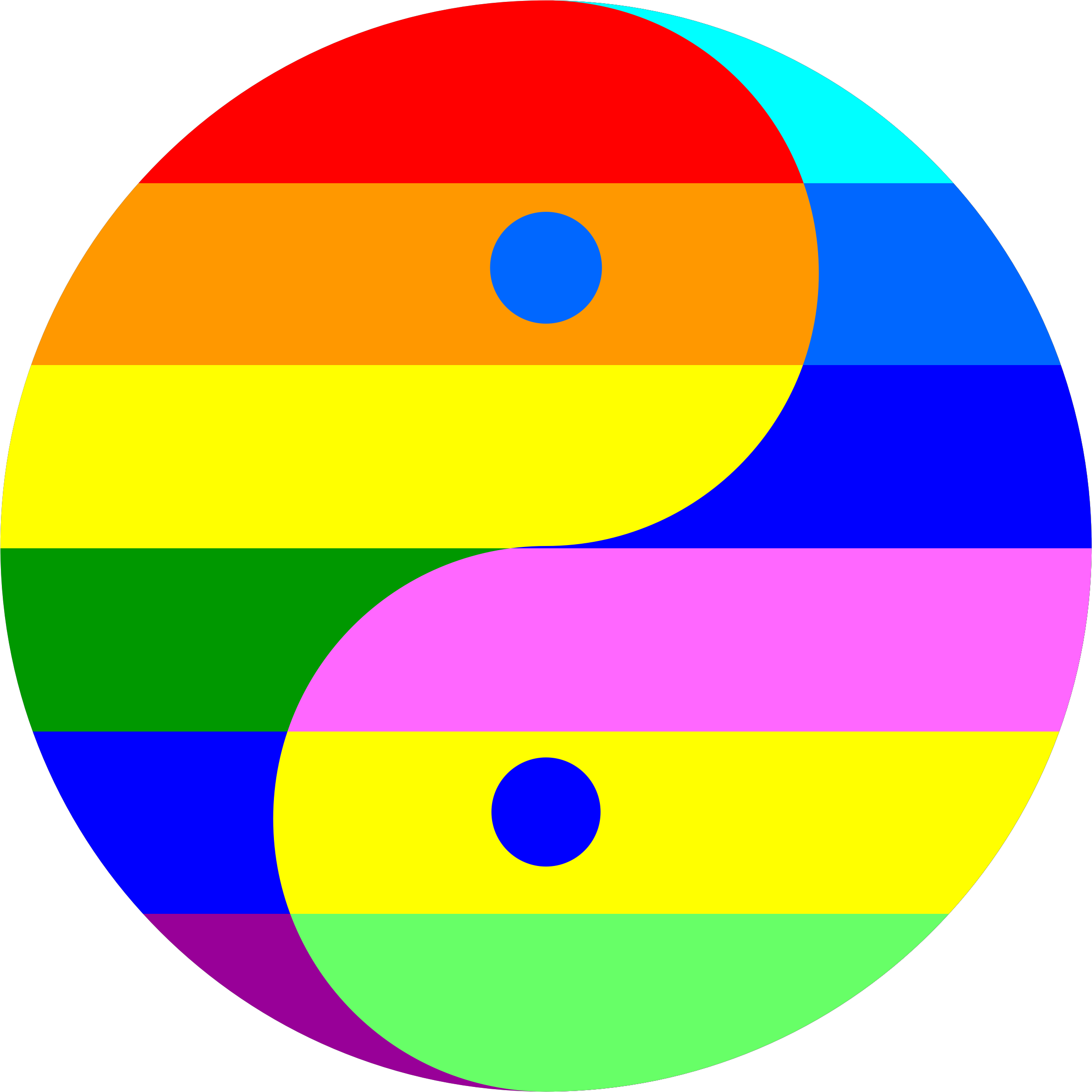 Rainbow Yin And Yang Complementary Colors Computer - Yin Yang Color ...