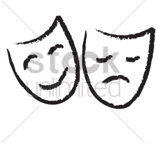 Mask Clipart Sad - Happy Mask And Sad Mask - Png Download - Full Size ...