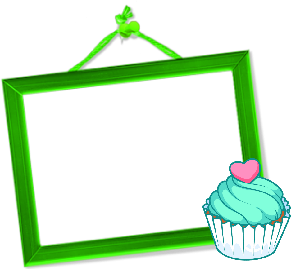 Mq Green Cupcake Frame Frames Border Borders - Picsart Photo Studio ...