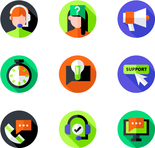 Call Center - Graphic Design Flat Icon Clipart - Full Size Clipart ...