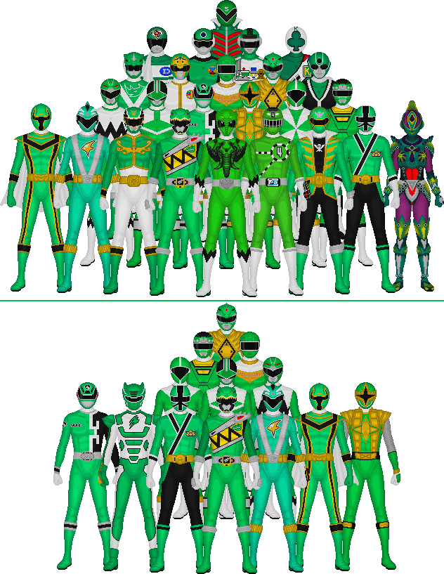This Is A Group Shot Of Every Red Warrior From The - Every Green Power ...