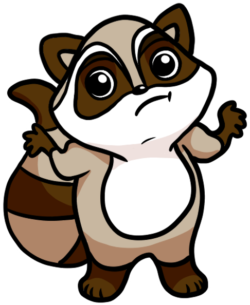 Bandit The Raccoon Messages Sticker-2 - Raccoon Clipart - Full Size ...
