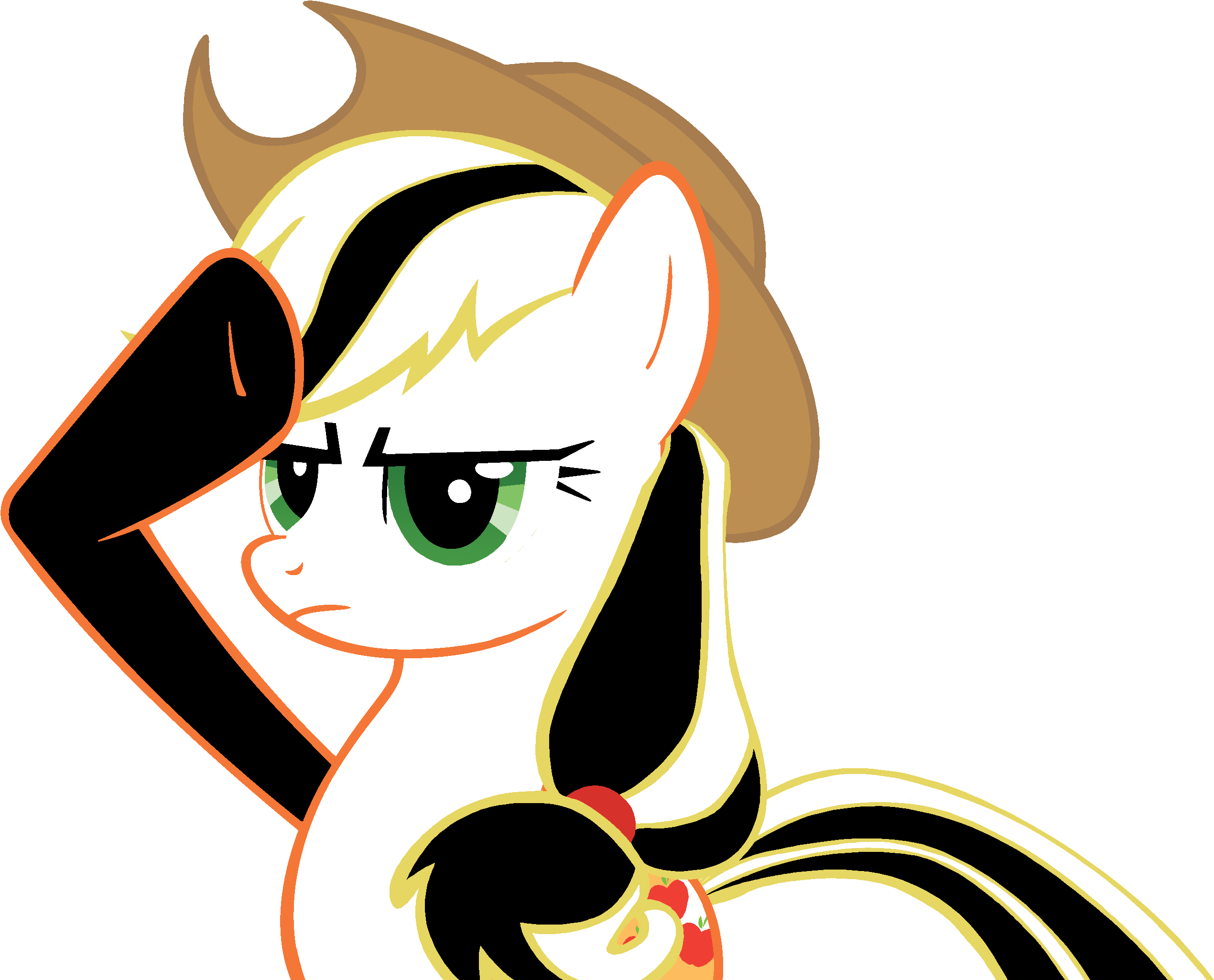 Black And White Of Applejack Salutes - Rainbow Dash Salute Clipart ...