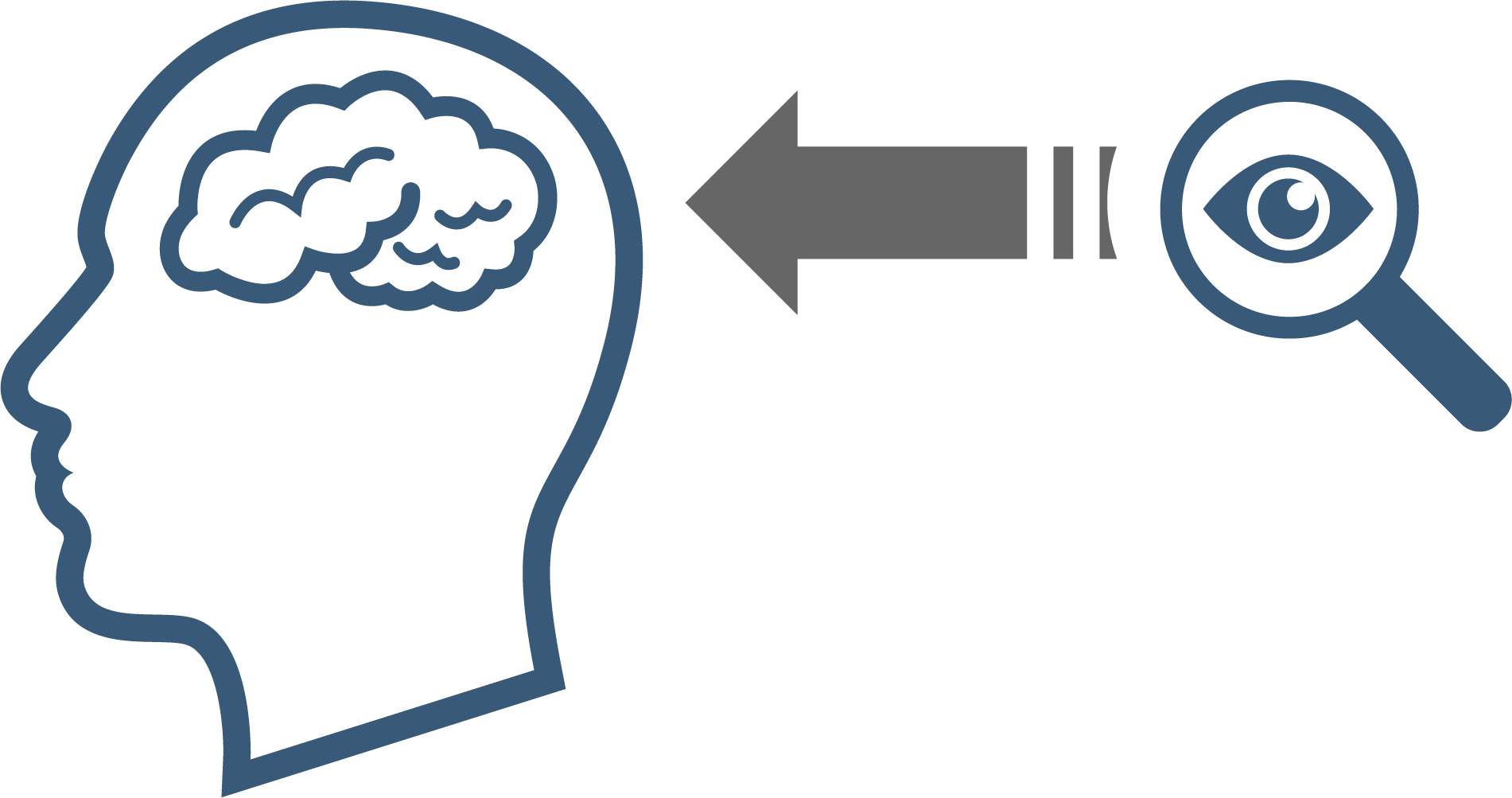 Eye With Arrow Pointing To Head Icon With Brain - Icon Clipart - Full ...