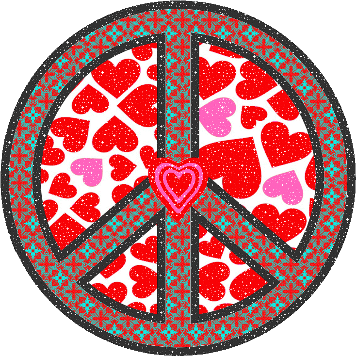 Peace Sign Art - Full Page Heart Designs Clipart - Full Size Clipart ...