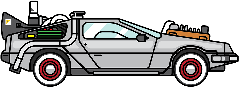 Download Back To The Future Delorean Clipart - Cartoon Car Transparent ...