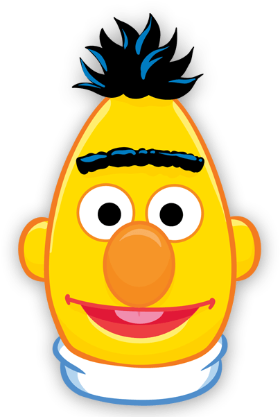 Stickers For Kids - Sesame Street Bert Face Clipart - Full Size Clipart (#1855229) - PinClipart