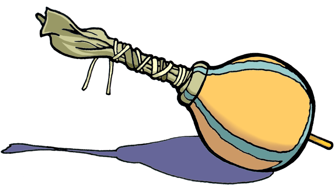 Download Drawing Of A Rattle, Made Of A Large Gourd Painted - African ...