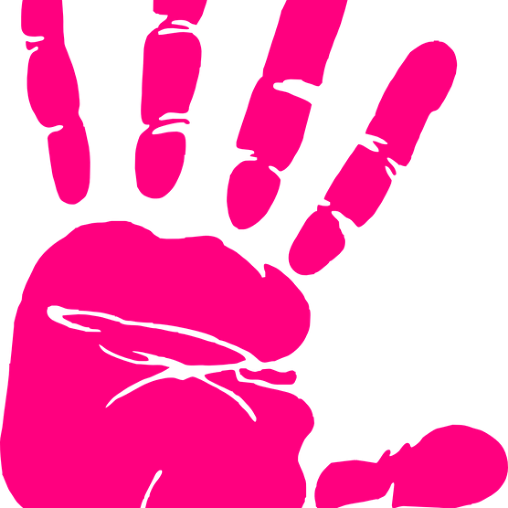 Download Free Handprint Clipart Hand Print Pink Free Vector - Gambar ...