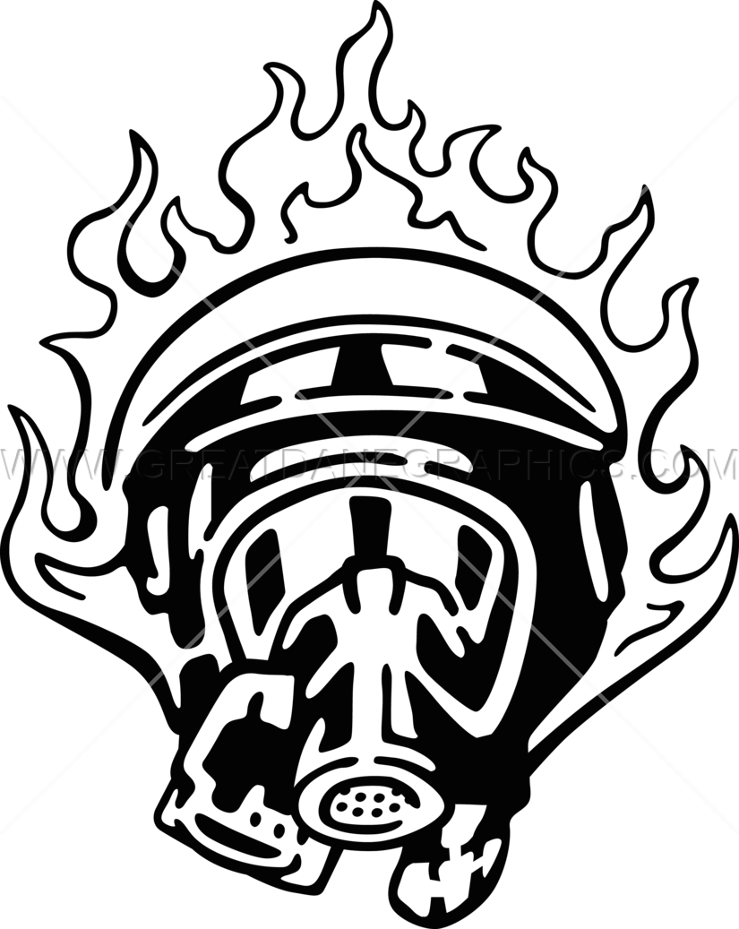 Flaming Fire Fighter Mask Clipart - Full Size Clipart (#1869301 ...