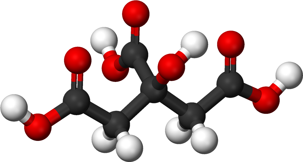 2 Hydroxypropane 1,2,3 Tricarboxylic Acid - Citric Acid Molecular Model ...