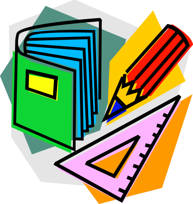 Vector Illustration Of Mathematics Textbook With Pencil - Livro De ...