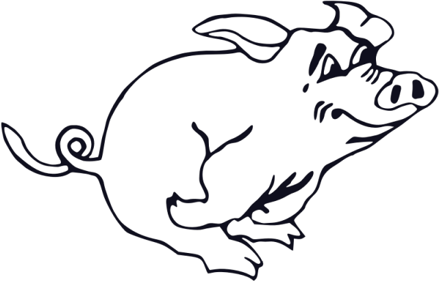 Pig Clipart Sketch - Pig Running Coloring Pages - Png Download - Full ...