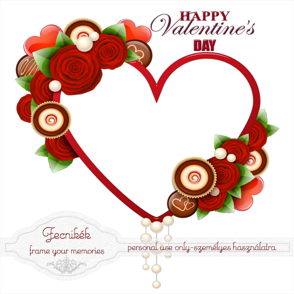 Heart Cluster Frame - Transparent Happy Valentine's Day Frames Clipart ...