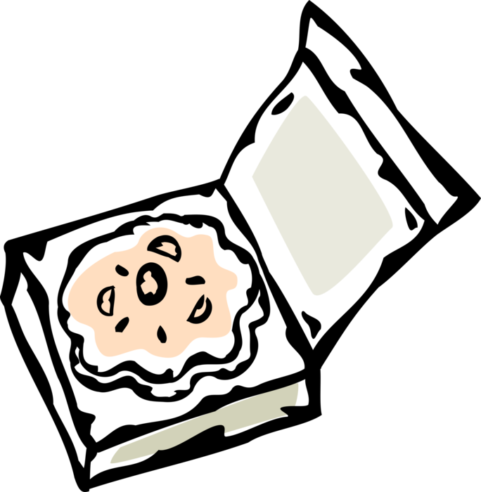 Vector Illustration Of Flatbread Pizza Topped With Clipart - Full Size ...