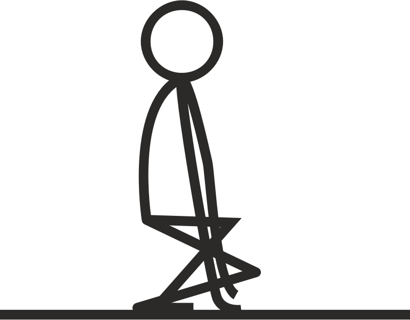 Clipart Stick Figure Squatting - Stick Man Crouching - Png Download ...