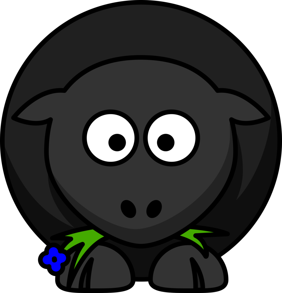 Lemmling Cartoon Sheep Black Remix Clipart - Sheep Clipart - Png ...