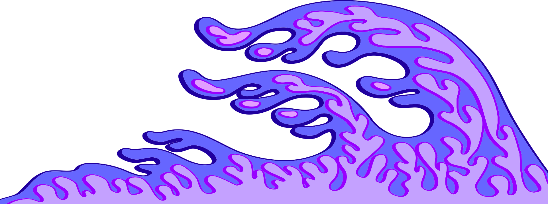 Purple Wave Clip Art - Purple Waves Transparent - Png Download - Full ...