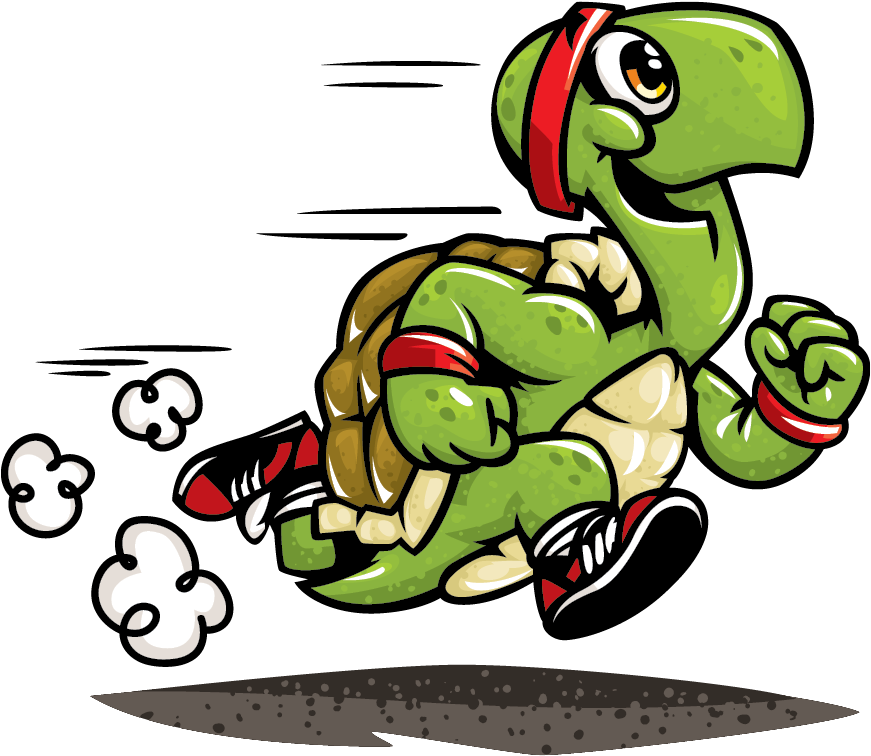 Slow Clipart Exhausted Runner - Turtle Running - Png Download - Full ...