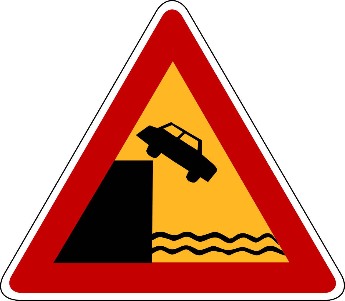 South Korea Road Sign - Danger Falling Rocks Sign Clipart - Full Size ...
