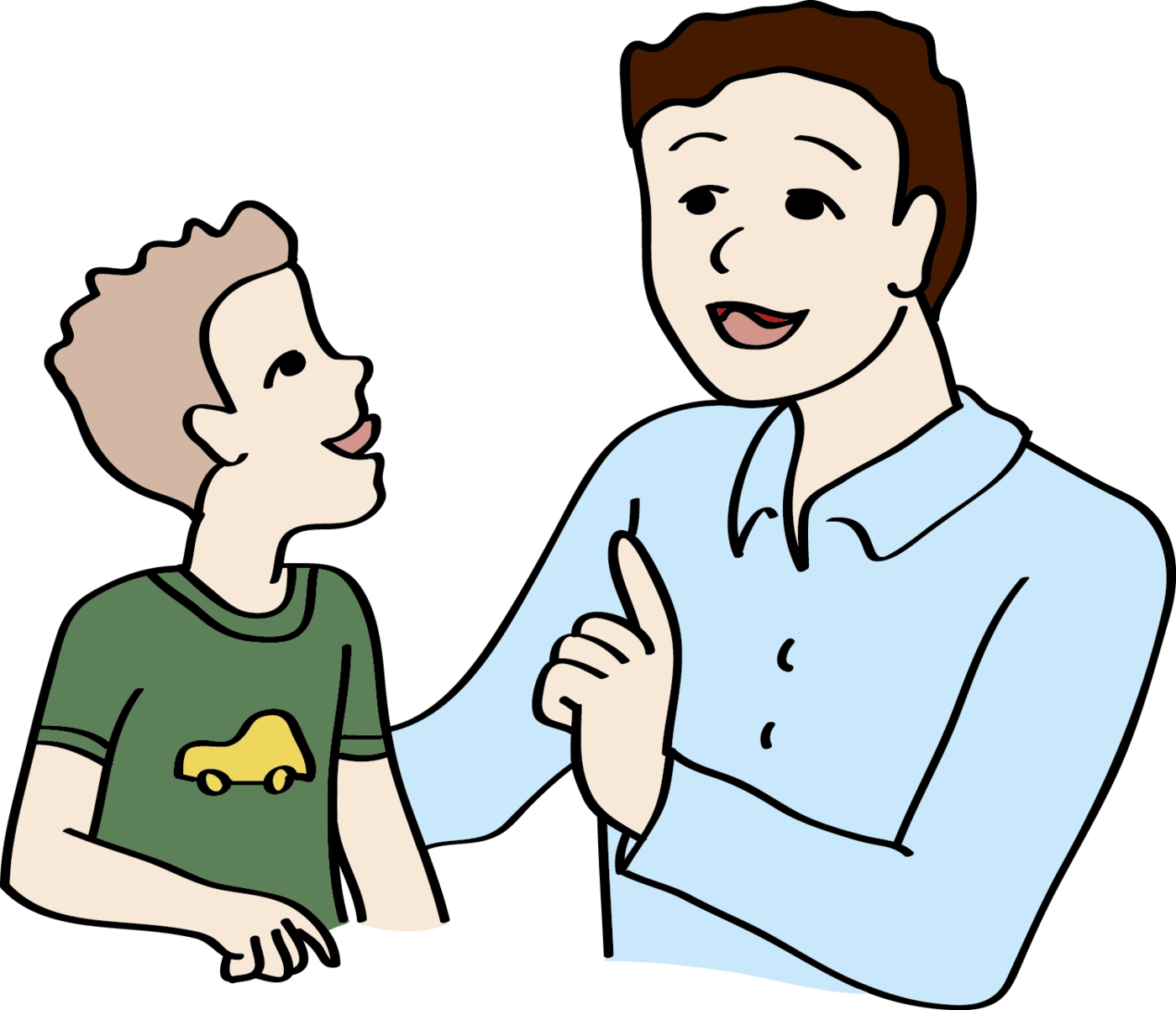 Ein Mann Übt Mit Einem Kind Das Sprechen - Speech Clipart - Full Size ...