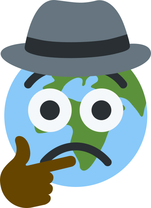 Planet Earth Emoji With Large Frown With Eyes Wide Clipart - Full Size ...