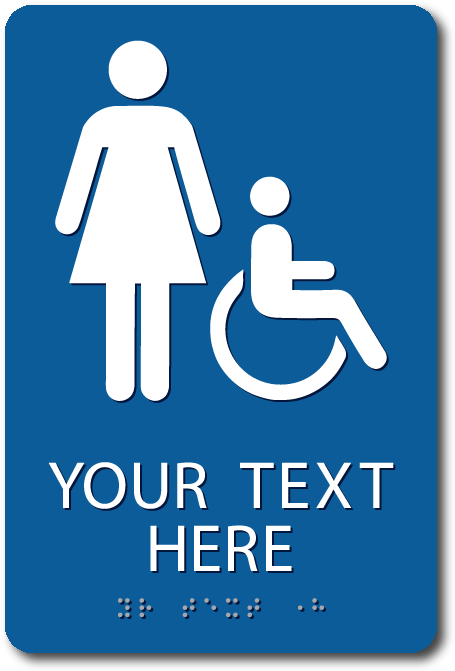 Download Custom Ada Braille Handicap Women's Restroom Signs - Women's ...