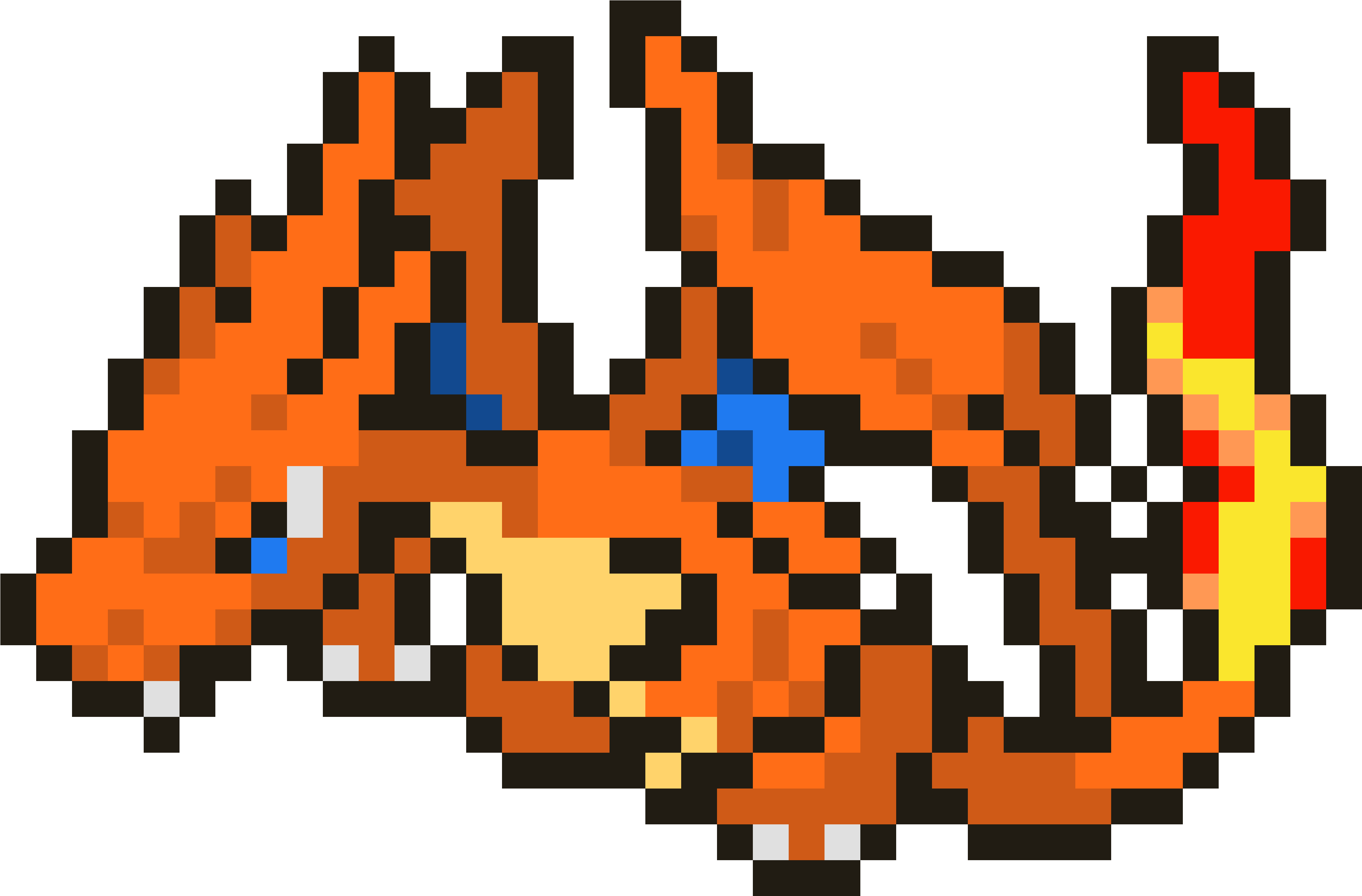 Shiny Charizard Pixel Art