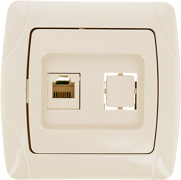 Socket Rj 45 1 Seater Beige Madrid Ekf Proxima - Electronics Clipart ...