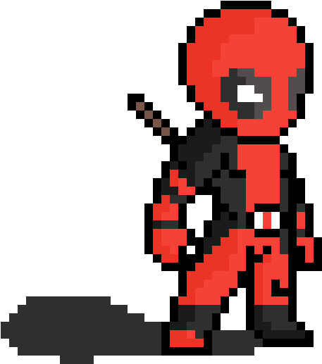 Echo Por Mi Mejorado Y Con Sombras - 8 Bit Deadpool Pixel Art Clipart ...