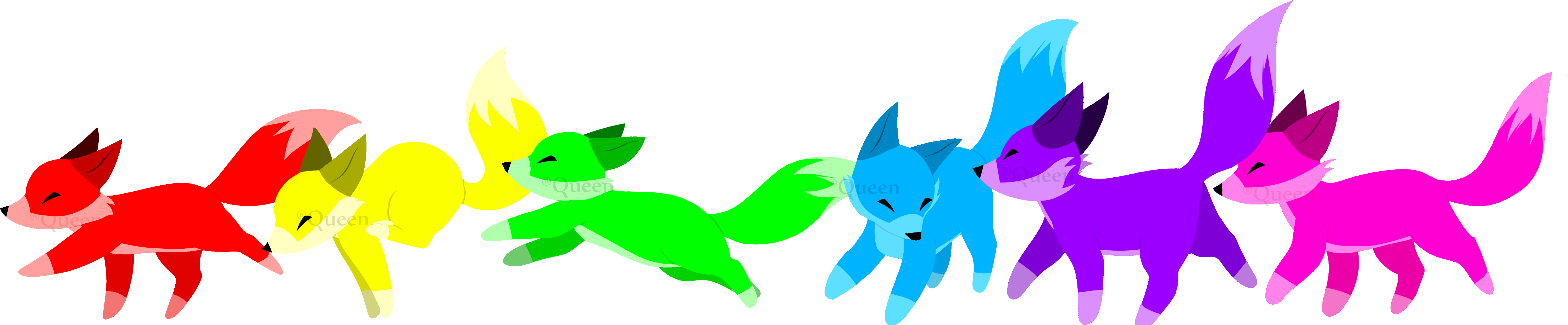 Rainbow Foxes Clipart - Full Size Clipart (#2123956) - PinClipart